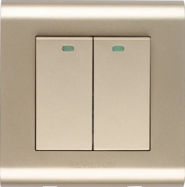 2 Gang 2 Way Switch-Modular Series-Gold-Kevilton