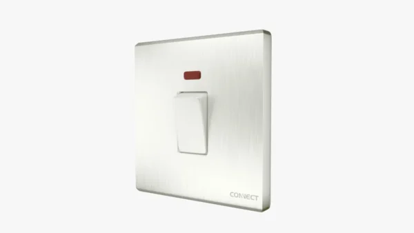 20A Switched Socket-With Neon-Pearl White-Connect