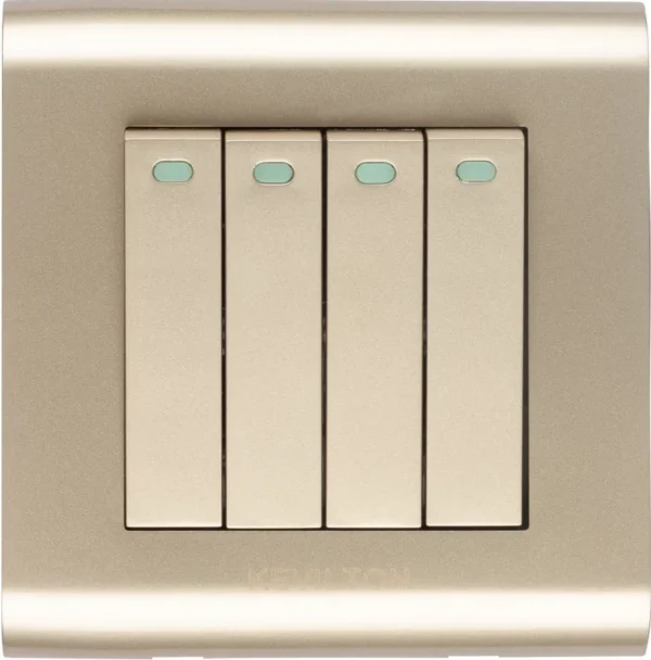 4 Gang 1 Way Switch-Modular Series-Gold-Kevilton